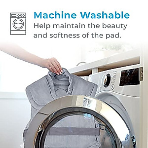 Pure Enrichment® PureRelief® XL Extra-Long Back & Neck Heating Pad, Safe Heat Therapy for Sore Muscles, Pain, & Cramps in Neck, Back, & Shoulders, 4 Heat Settings w/Auto Shut-Off, Soft Fabric (Gray)