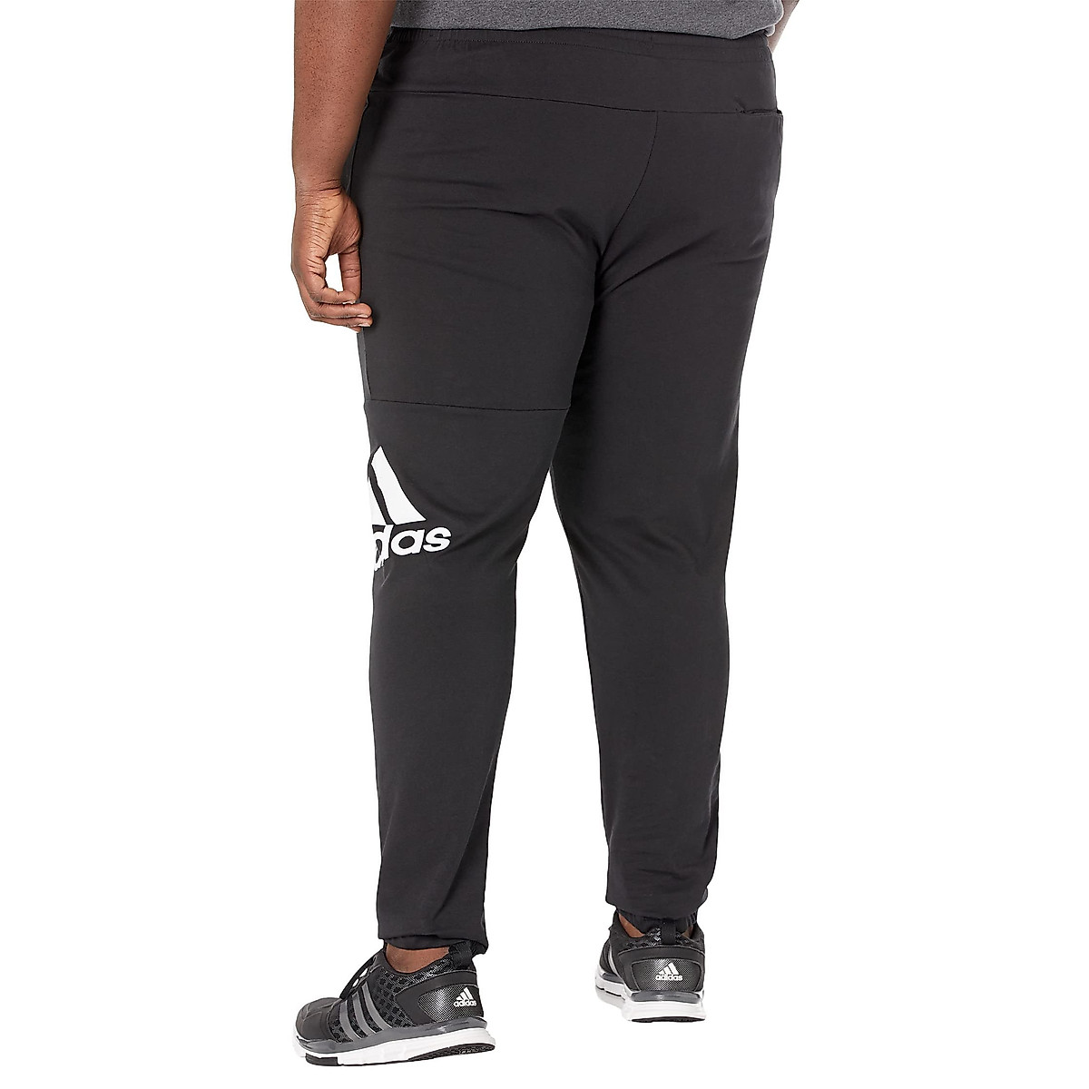 adidas Men's Essentials Single Jersey Tapered Badge of Sport Pants, Black, X-Large