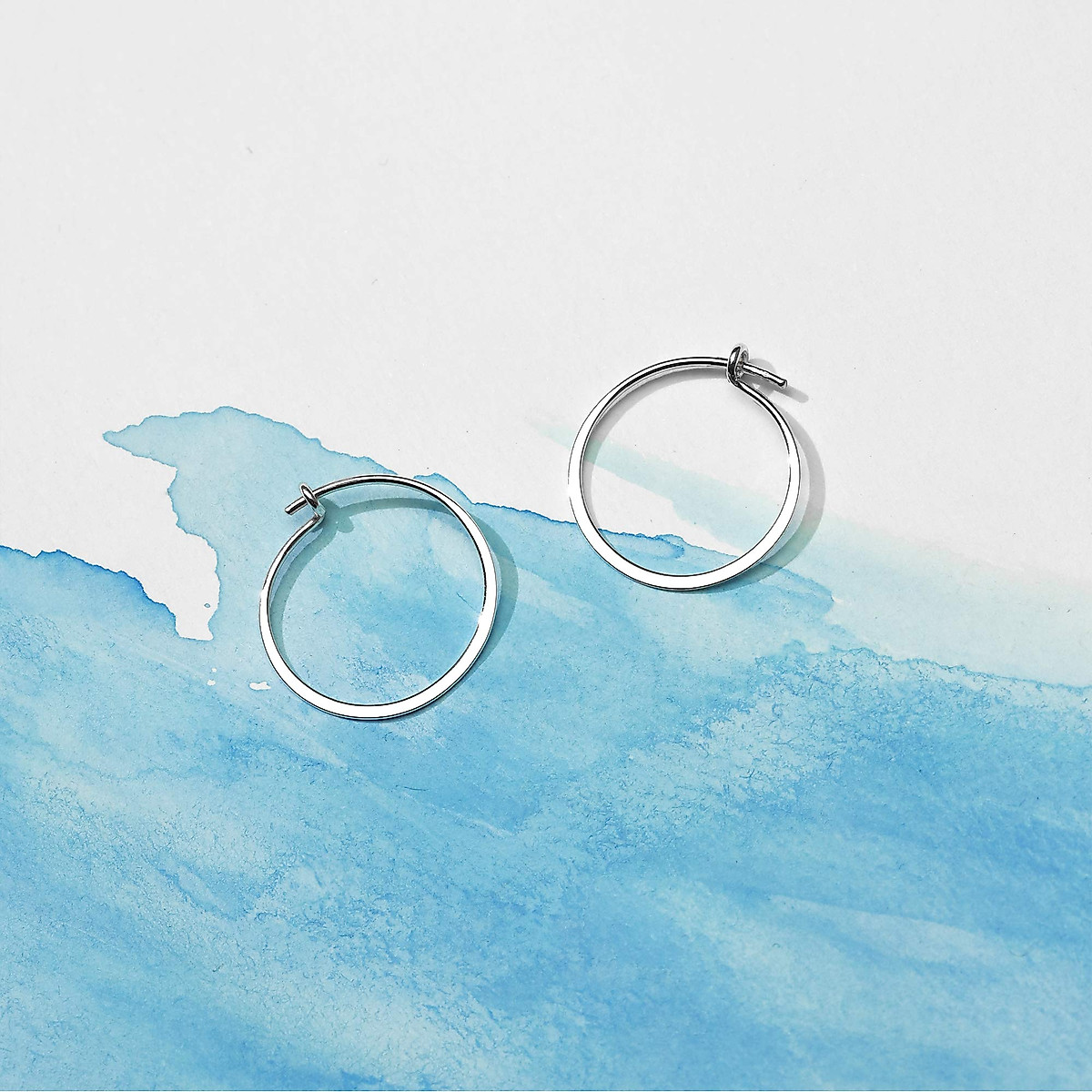 Boma Jewelry Sterling Silver Round Hook & Eye Closure Hoop Earrings