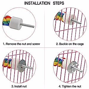 Bird Rope Perch for Parrots, Cockatiels, Parakeets, Budgie Cages Comfy Birds Colorful Rope Perches Toy (41inch Metal nut)