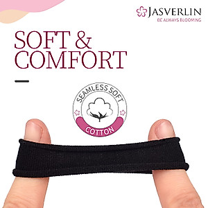 JASVERLIN Cotton Hair Ties Elastic Hair Bands, Seamless Ponytail Holders for Thick Curly Heavy Hair, Soft Fabric Hair Styling Accessories for Women Girl Men, 1.5-Inch 100pcs Assorted (Golden Horizon)