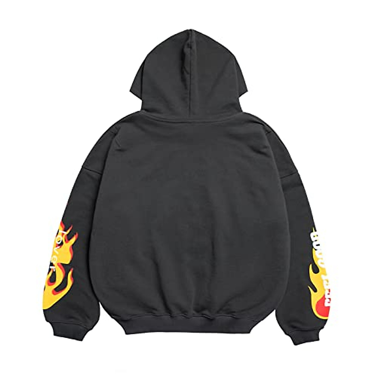 Cactus Pack Men's i like you You'Erexpensive Hip Hop Portrait Graffiti Print Hoodie Highweight Cotton Hooded Grey