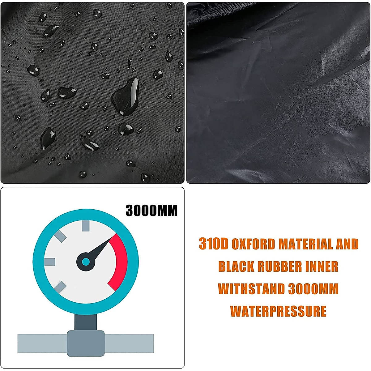 Waterproof Car Cover Replace for 2007-2023 Honda Accord, 310D Oxford Fabric &PU Coating Custom-fit All Weather Car Covers with Zipper Door & Windproof Bands for Sun Snow Rain Dust Protection (Accord)