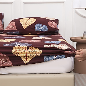 Fully-Encased Waterproof Mattress Cover Protector Twin Mattress Cover Machine Washable Breathable Mattress Cover,Fitted Bed Cover 12" Deep Easy Care (Burgundy,80x200x30cm)