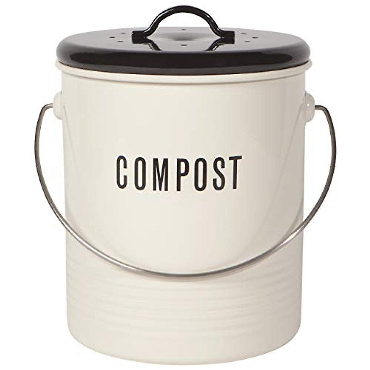 Now Designs Vintage Compost Bin, Ivory