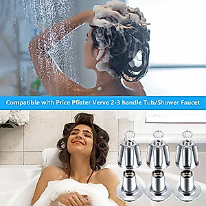 Enhon Faucet Repair Kit Compatible with Price Verve 3 Handle Tub Shower Faucet, 3-Handle Shower Hot/Cold/Diverter Knob Replacement for Remodeling Trim (Chrome)