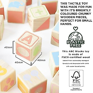 Le Toy Van - Petilou Wooden Educational ABC Wooden Blocks | Educational Wood Toys for Toddlers and Babies | Suitable for A Boy Or Girl 1 Year Old +