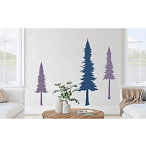 Large Pine Tree Wall Stickers Ever Green Tree Wall Decals Peel and Stick Forest Pine Tree Nursery Room Art Kids Room Bedroom Decoration