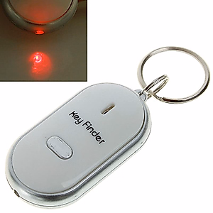Heakiya Whistle Key Finder Tracker, Keys Finder and Item Locator for Keys, Bags and More, Flashing Beeping Remote Lost Keyfinder Locator Keyring White