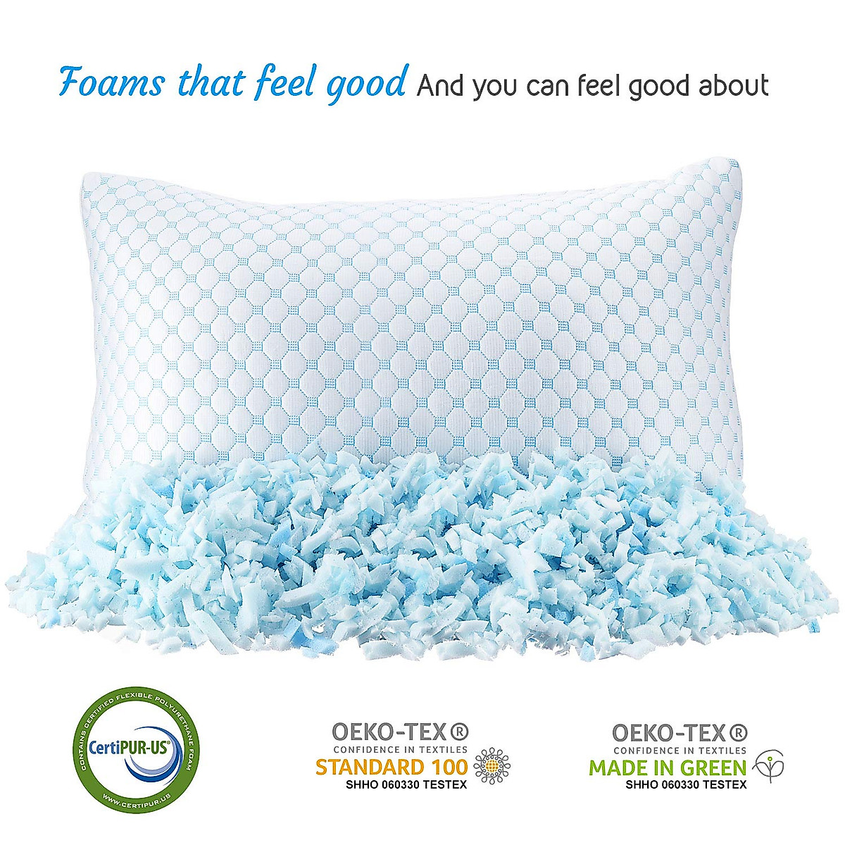 Clara Clark Cooling Pillows for Sleeping - Memory Foam Pillows - Luxury Gel Pillow with Reversible Cover Cool to Velvety - Breathable Bed Pillows for Side Sleepers - King - 18 x 36-2 Pack