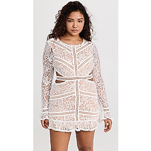 For Love & Lemons Women's Emerie Cutout Dress, White, XS