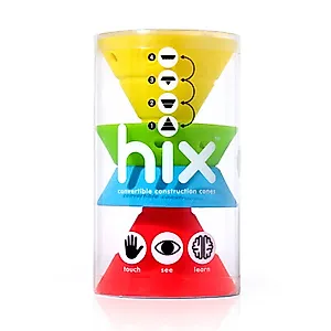 Fat Brain Toys Hix by MOLUK - Tropical - Foldable Silicone Stacking Cones, Ages 2+
