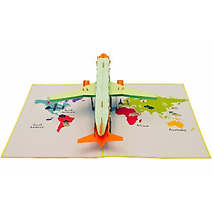 Airplane Pop Up Card come with Flying Butterfly,Ideal 3D Greeting Card for All Occasions,Happy Birthday, Graduation, Congratulations, Retirement,Pilots, Plane Travelers. 6"x8" when colsed. (Airbus)