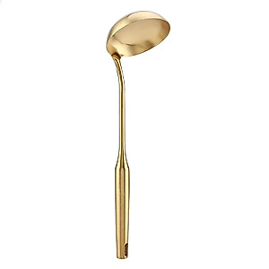 Stainless Steel Ladle Spoon Kitchen Turner, Big Soup Ladle Useful Kitchen Turner Cooking Tool Utensil Tool (Soup Ladle-Gold)