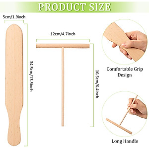 2 Pieces Non-Stick Crepe Pan Kitchen Omelette Frying Pan Pancake Cooking Skillet with Crepe Spreader and Spatula for Kitchen Cooking Tools