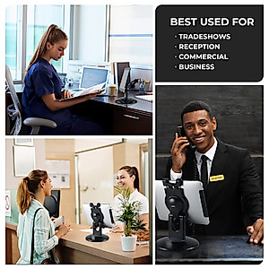 Aidata Tablet Stand - Compatible with iPad, iPad Mini, and Most 6-Inch-13-Inch Tablets, Adjustable Commercial POS Holder with 360-Degree Swivel, for Retail, Classroom, Business, and Home, Black