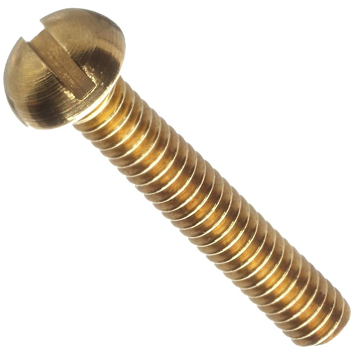 Small Parts 330 Brass Machine Screw, Plain Finish, Round Head, Slotted Drive, 3/8" Length, #2-56 Threads (Pack of 100)