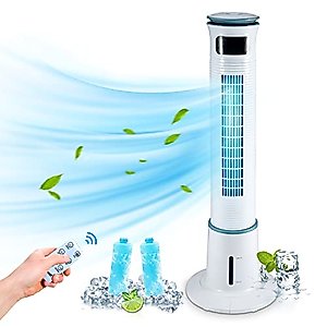 Evaporative Air Cooler Portable Air Conditioner Remote Control, 70 Degree Oscillation & 15 Hour Timer, Extra Cooling with Ice Packs for Home School Outdoor
