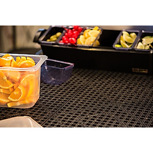 San Jamar Versa-Mat Bar Service Mat, Bar Mat, Bar Spill Mat with Non slip for Restaurants, Plastic, 12.5 x 12.5 x 0.63 Inches, Black