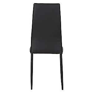 AOSGYA Modern Kitchen Dinning Room Chairs, Ergonomically High Backrest Faux Leather Dining Chair w/Metal Frame Legs, Set of 4 Upholstery Chairs (Black)