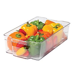 Oggi Clear Stackable Storage Bin for Fridge, Freezer and Pantry, 14.75" x 8.5" x 3.75"