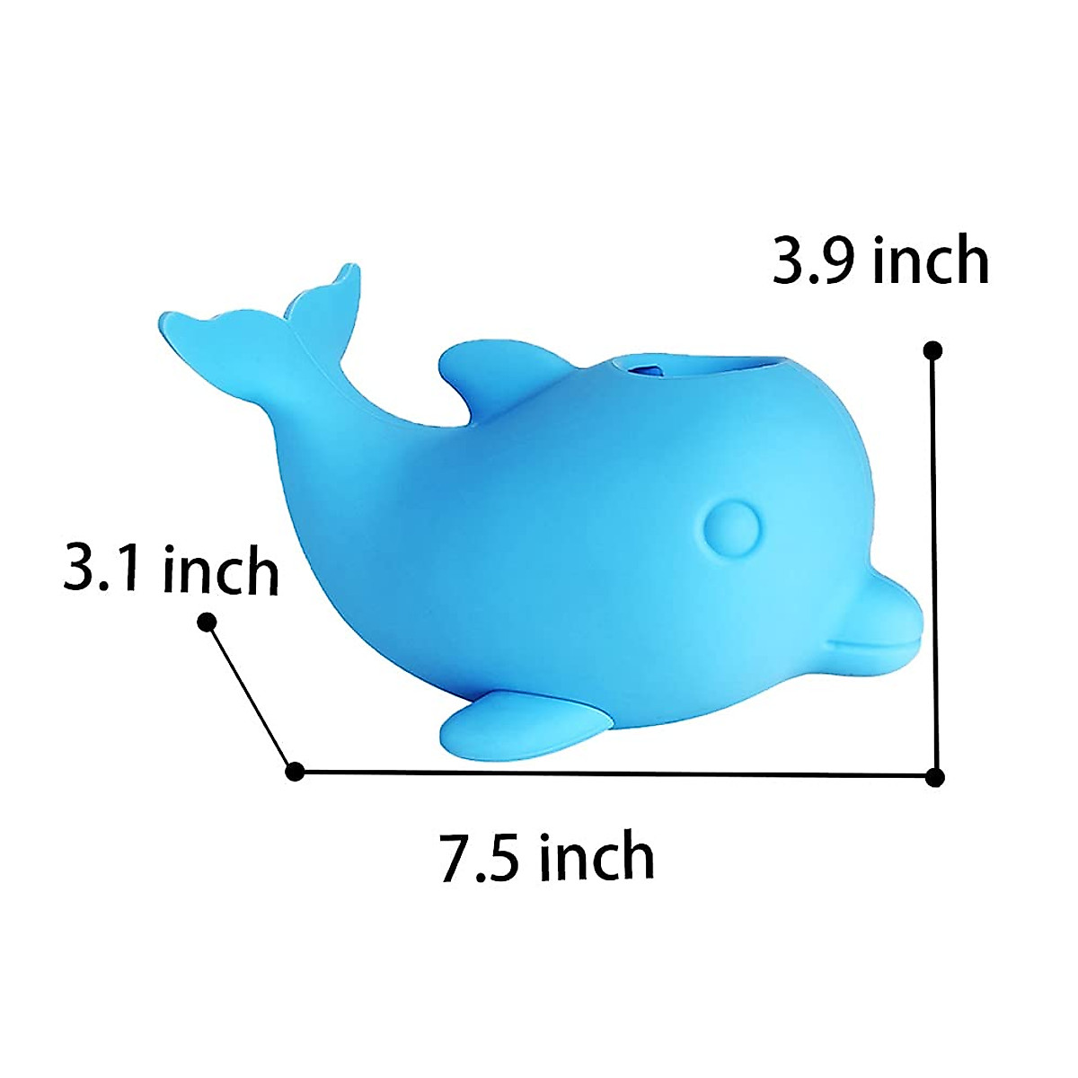 ALIBEBE Dolphin Bath Spout Cover Faucet Cover for Bathtub Baby Kids Soft Silicone Blue