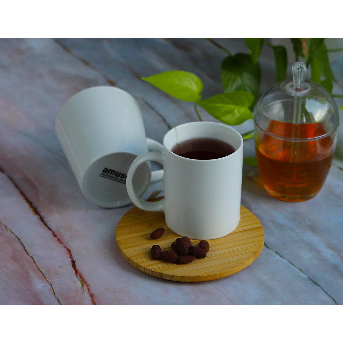 Amuse- Professional Barista Classic Large Mug for Coffee, Tea, Chocolate or Latte- Set of 6- 16 oz