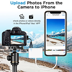 SUNTRSI SD Card Reader for iPhone,USB Camera Adapter 4 in 1 USB Female OTG Adapter for SD/TF Card, Memory Card Reader USB Adapter for iPhone with Charging Port,Plug and Play