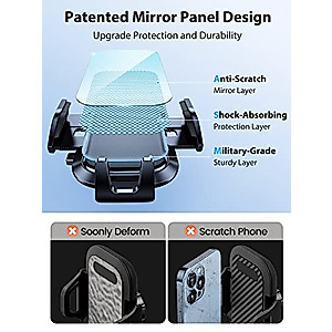 VICSEED Car Phone Holder Mount,[Innovative Mirror Design]Air Vent Phone Mount for Car[Military-grade Stability]Phone Holder Car Easy to Use Car Phone Mount Fit for iPhone 13 14 All Phones & Thick Case