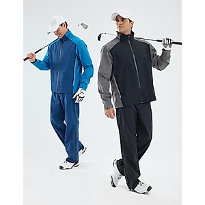 fit space Golf Climastorm Permanent Rain Pants Waterproof 20K Lightweight Performance Sporty Trousers (Black Pro, XX-Large)