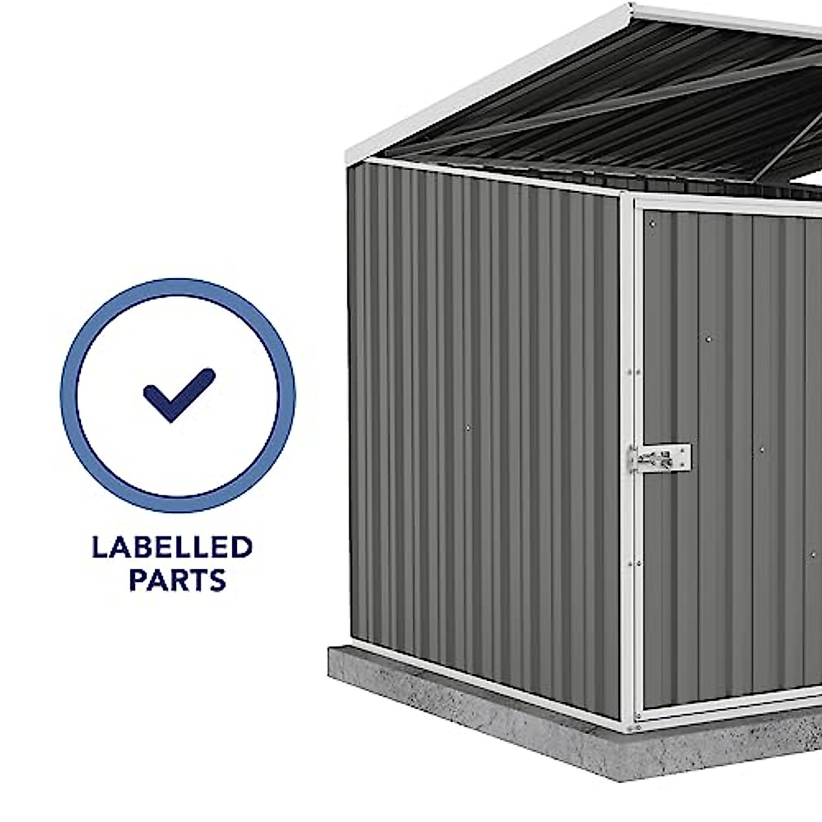 Absco Pool Pump Cover - Versatile Horizontal Storage Shed | 5 x 5 ft | Easy Assembly | Woodland Gray | Ideal for Pool, Trash Cans, Garden & Pool Equipment | SNAPTiTE Assembly System | Safety Features