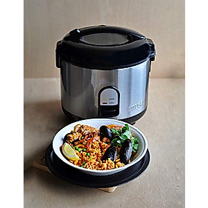 IMUSA USA GAU-00028 Electric Rice Cooker 10-Cup Uncooked Rice (20-Cup Cooked Rice), Stainless Steel