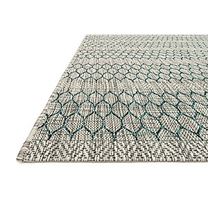 Loloi Isle Collection IE-01 Grey/Teal 5'-3" x 7'-7" Area Rug