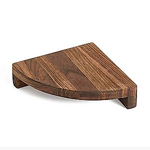 PIBM Stylish Simplicity Shelf Wall Mounted Floating Rack 90° Corner Sector Solid Wood Multifunction Environmental Protection,2 Sizes,2 Colours, Walnut Color , 18X18X5CM