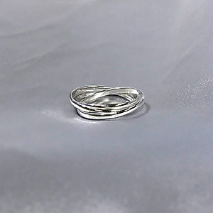 Gem Avenue 925 Sterling Silver Triple Band Women's Thumb Ring for Women Size 7
