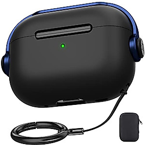 Maxjoy for AirPods Pro 2nd Generation Case Cover, AirPods Pro 2/Pro Creative Headset Earphone Protective Case with Secure Lock & Keychain Compatible with Apple Airpods Pro 2 2023 2022/Pro 2019, Blue