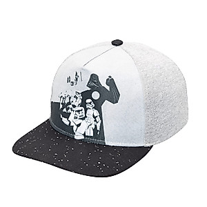 Star Wars Classic Embroidered Logo Flatbrim Baseball Cap Hat, Boys Youth, Black & Red