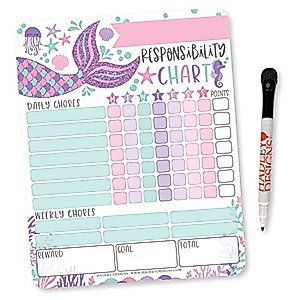 Mermaid Kids Chore Chart Magnetic, Reward Chart for Kids, Good Behavior Chart for Kids at Home, My Responsibility Chart for Kids, Magnetic Reward Chart for Kids Behavior, Chore Chart for One Child