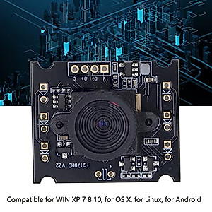 USB Camera Module, 2MP HD 75 Degree Perspective Automatic Focal Point Industrial Camera Module for Phone Notebook