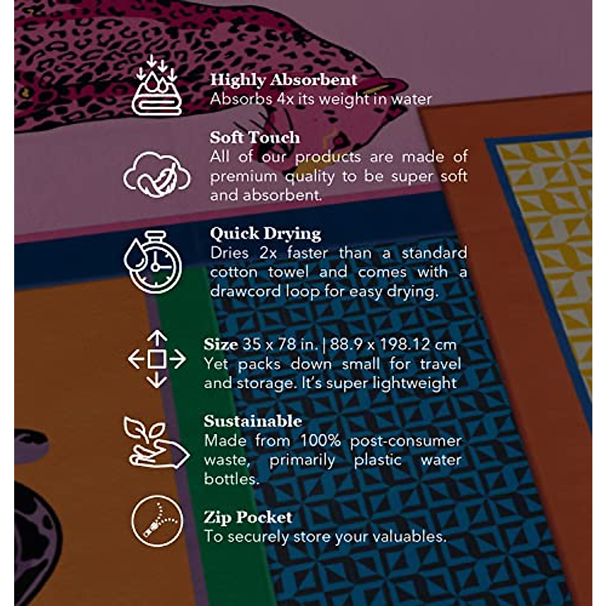 Coastfit Premium Oversized Pool- / Beach-Towel Made from Sustainable Materials (Flamingo Pink)