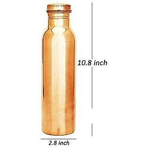 Antique Handicraft Hub Pure Copper Water Bottle 32 oz Leak Proof Design Vessel Ayurveda Health Benefit Pitcher for Sport, Fitness, Yoga
