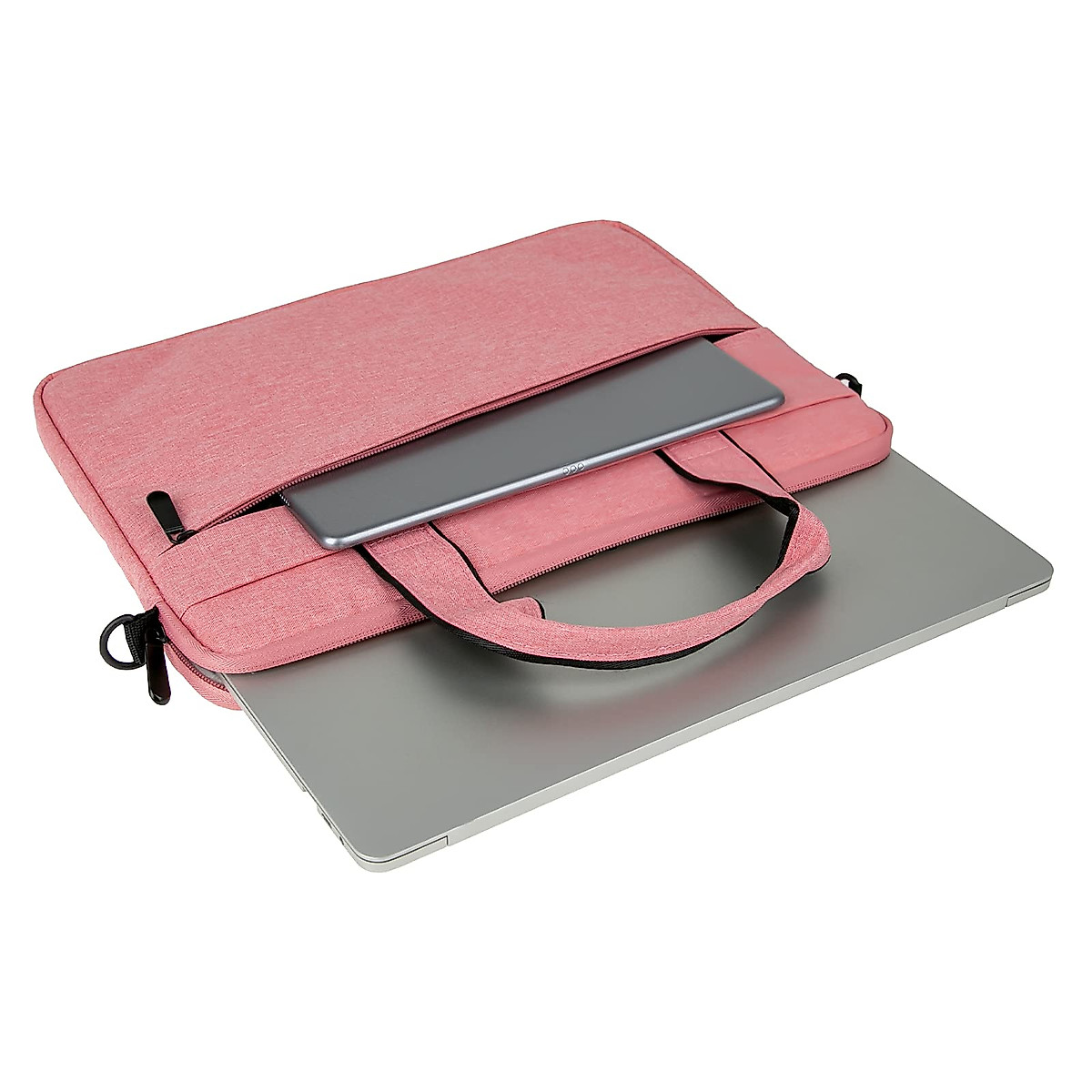 RAINYEAR 13 Inch Laptop Sleeve Shoulder Bag Compatible with MacBook 13.6" M2 A2681, 13.3 Air Pro M1/M2 A2338 A2337, 13.3" Chromebook Notebook Messenger Bag Carrying Case Briefcase for Men Women, Pink