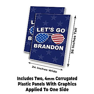 Let's Go Brandon (24" x 36") 4Mm Corrugated Plastic Panel, Graphics Applied to 1 Side (Pk of 2) | Trump, Biden, Political, MAGA, Republican, FJB