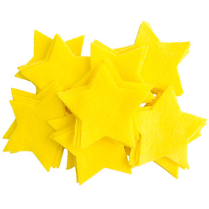 Playfully Ever After 5 Inch 12pc Stiff Felt Stars (Yellow)