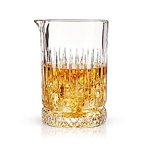 Viski Cocktail Mixing Glass 23 Oz. Crystal Pitcher Pedestal Design Bartending Glasses - Barware Essentials