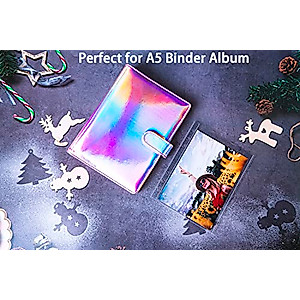 30 Pack 60 Pockets 5x7” Photocard Sleeves for A5 6 Ring Binder, Ultra-Clear Photo Sleeves, Double-Sided 1 Pocket Photo Pages, Top Loading Photo Sheet Protector for Photos, Postcards, Seed Packets