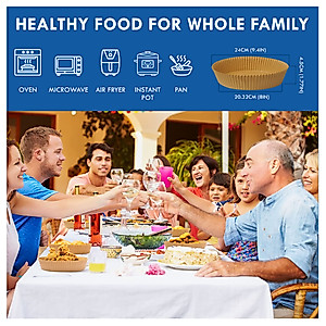 MUSCAN Air Fryer Liners 100 Pcs 8 Inches Round with Wooden Tong Disposable Large Oil Resistant, Waterproof, Unbleached Parchment Paper, Air Fryer Accessories for Air Frying, Baking, Roasting Microwave