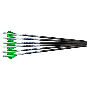 Excalibur ProFlight Archery Hunting Durable Accurate Versatile 2" Blazer Vane Crossbow Carbon Arrows with Rhino Nocks - 6 Pack, 16.5"