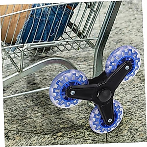 TEHAUX 1 Pair Shopping Wheel Wheelies Collapsible Hand Truck Collapsible Cart Handtruck Shopping Trolley Foldable Hand Truck Fold up Wagon Trolley Cart Wagon Wheels Hand Cart Plastic Blue