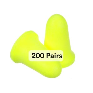3M Ear Plugs, 200 Pairs/Box, E-A-Rsoft FX 312-1261, Uncorded, Disposable Foam Earplugs, Noise Reduction Rating NRR 33, Drilling, Grinding, Machining, Sawing, Sanding, Welding, 1 Pair per Poly Bag